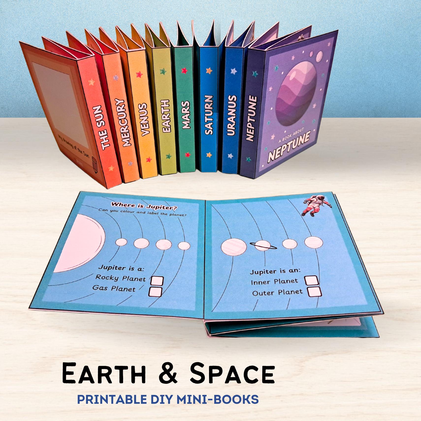 Earth Space Mini Books, Printable Science Craft Activity (digital ...