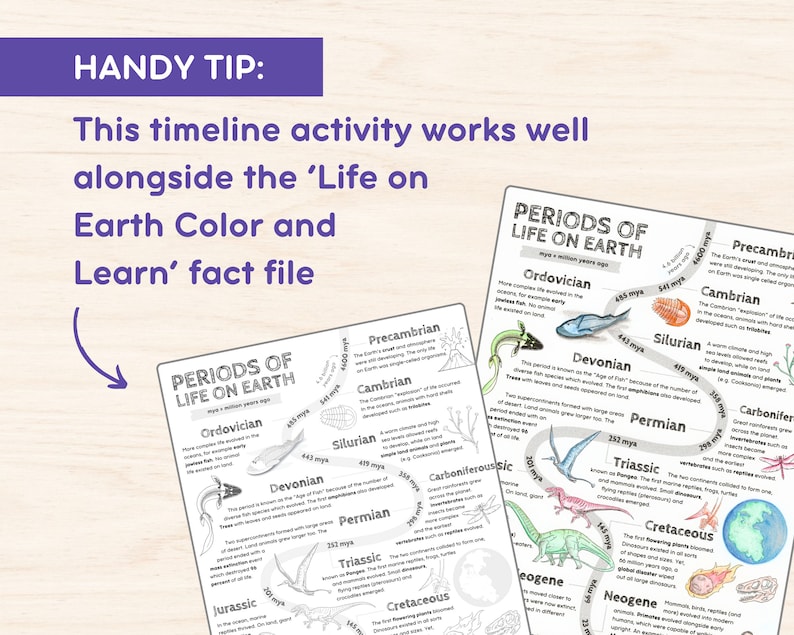Printable Life on Earth Foldable Timeline | Educate About Geography ...