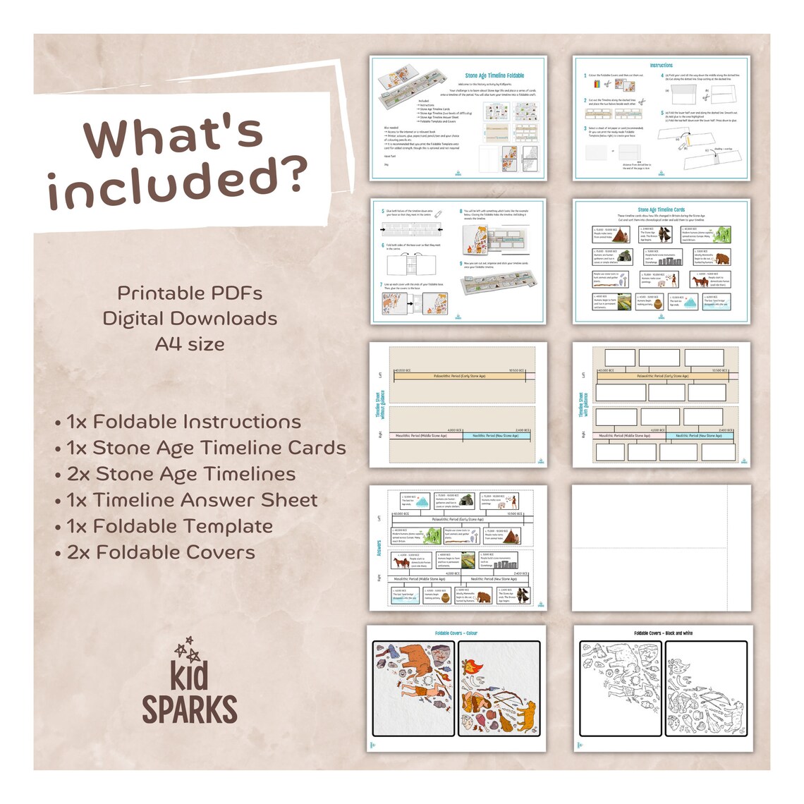 Foldable Stone Age Timeline | Educate Kids About Human History ...