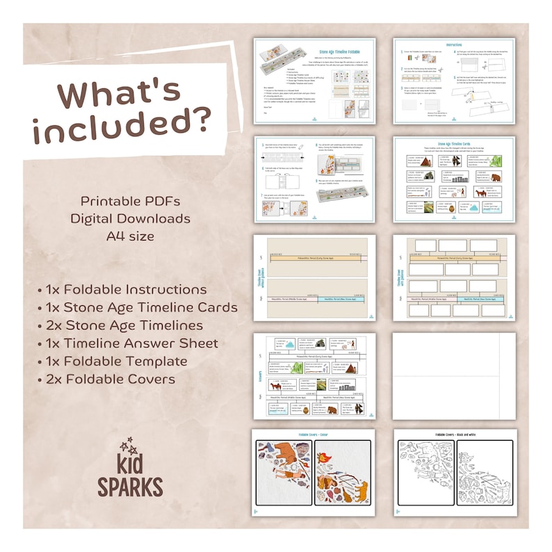 Foldable Stone Age Timeline | Educate Kids About Human History ...