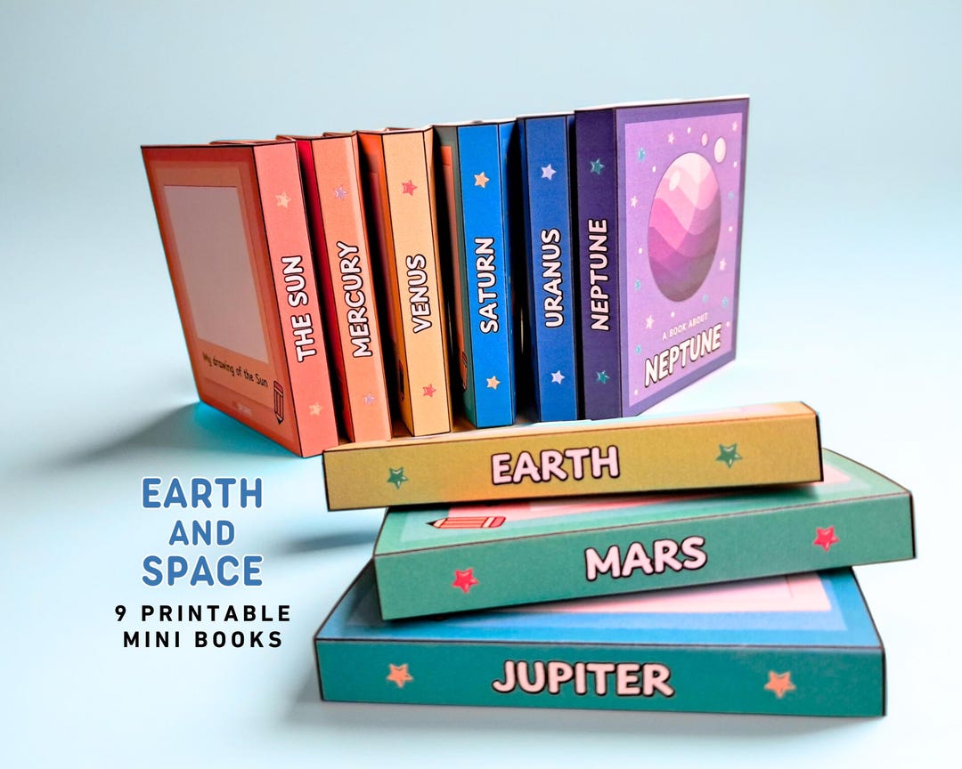 Earth and Space Mini Books for Kids, Printable Science Craft Activity ...