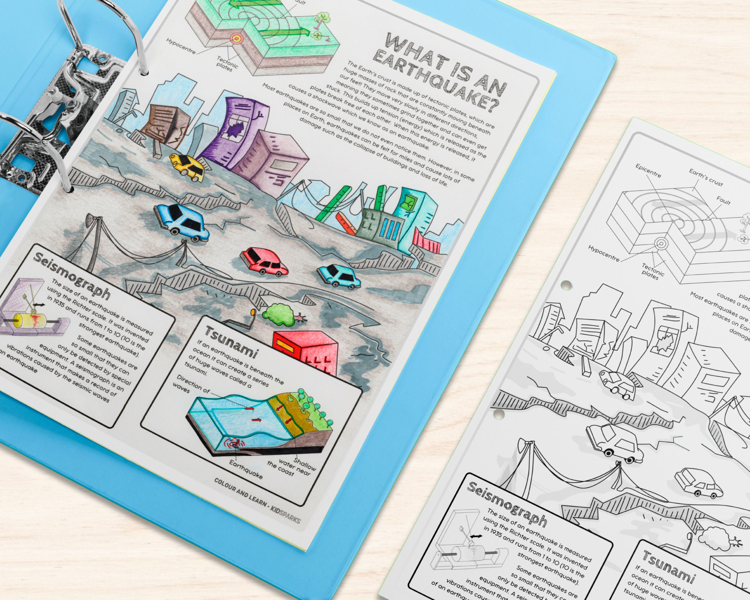 Printable Coloring Fact File, Earthquakes, Color and Learn, for ...