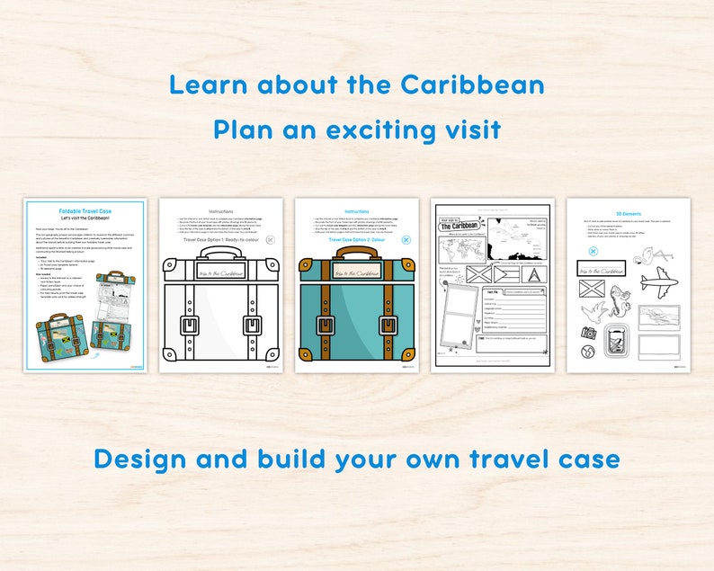Caribbean Travel Case Foldable | Geography Creative Learning Kids ...