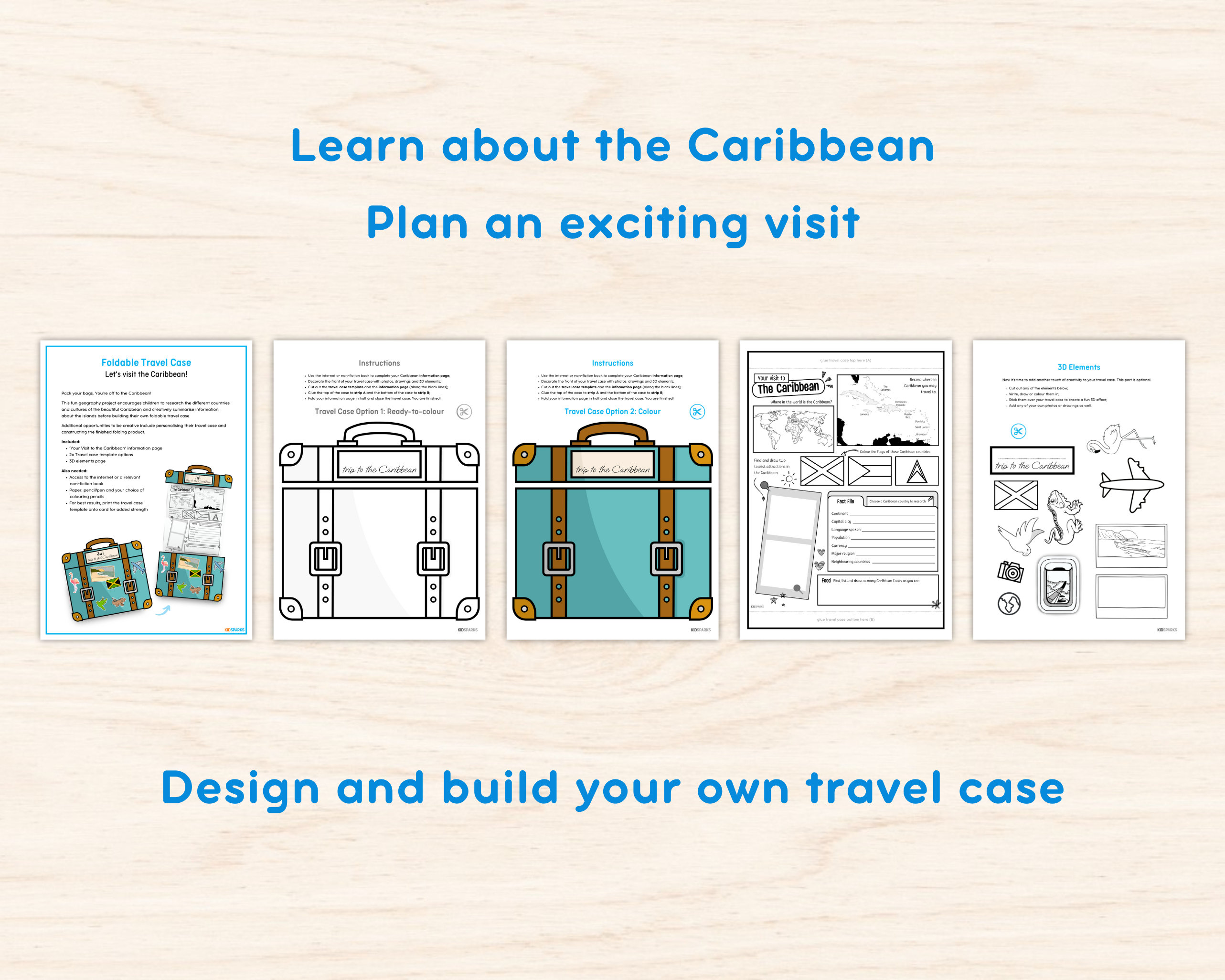 Caribbean Travel Case Foldable | Geography Creative Learning Kids ...