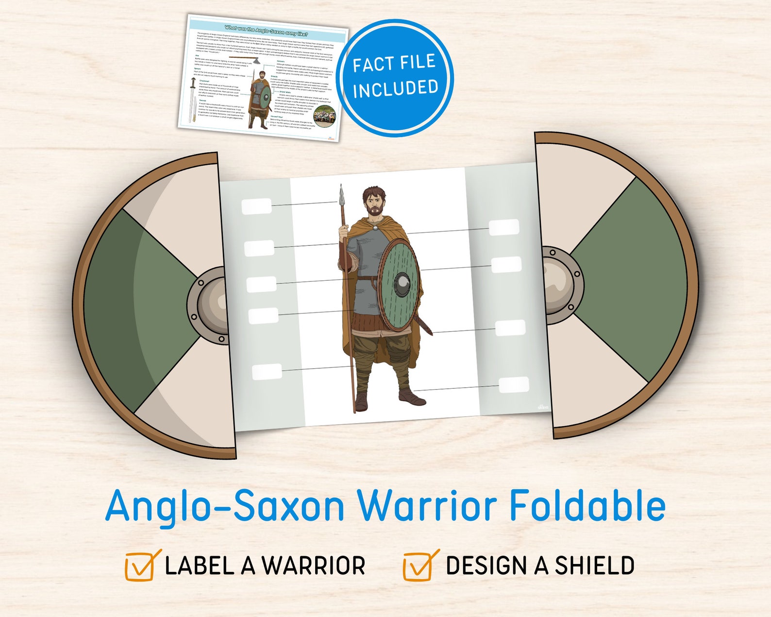 Anglo-saxon Warrior Foldable Shield | British History Learning Primary ...