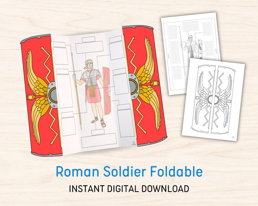 Roman Soldier Foldable Shield | Editable Ancient Rome History Learning ...