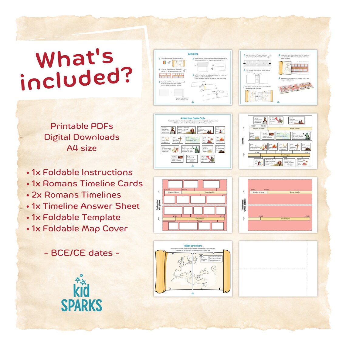 Ancient Rome Timeline Foldable BCE CE Educate About History Learning ...