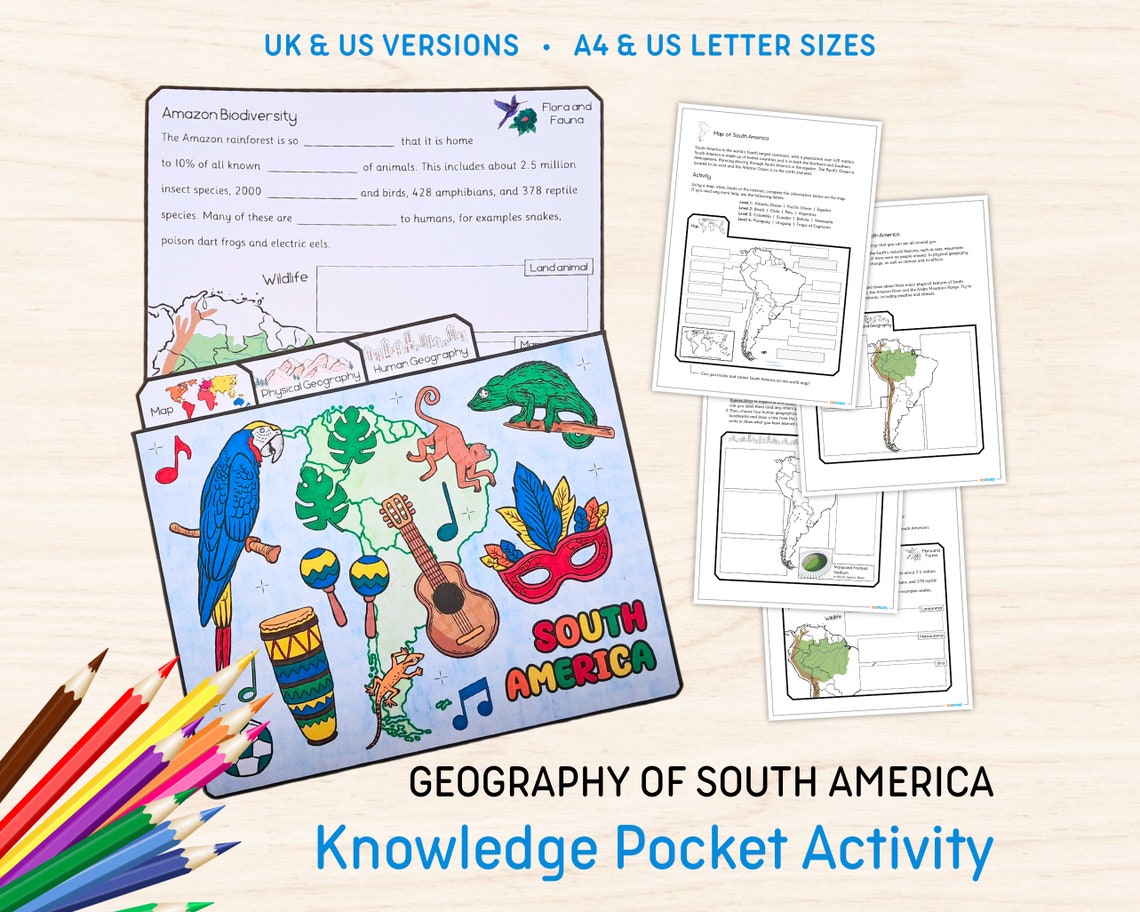 South America Pocket Activity Geography Knowledge Kids Learning ...