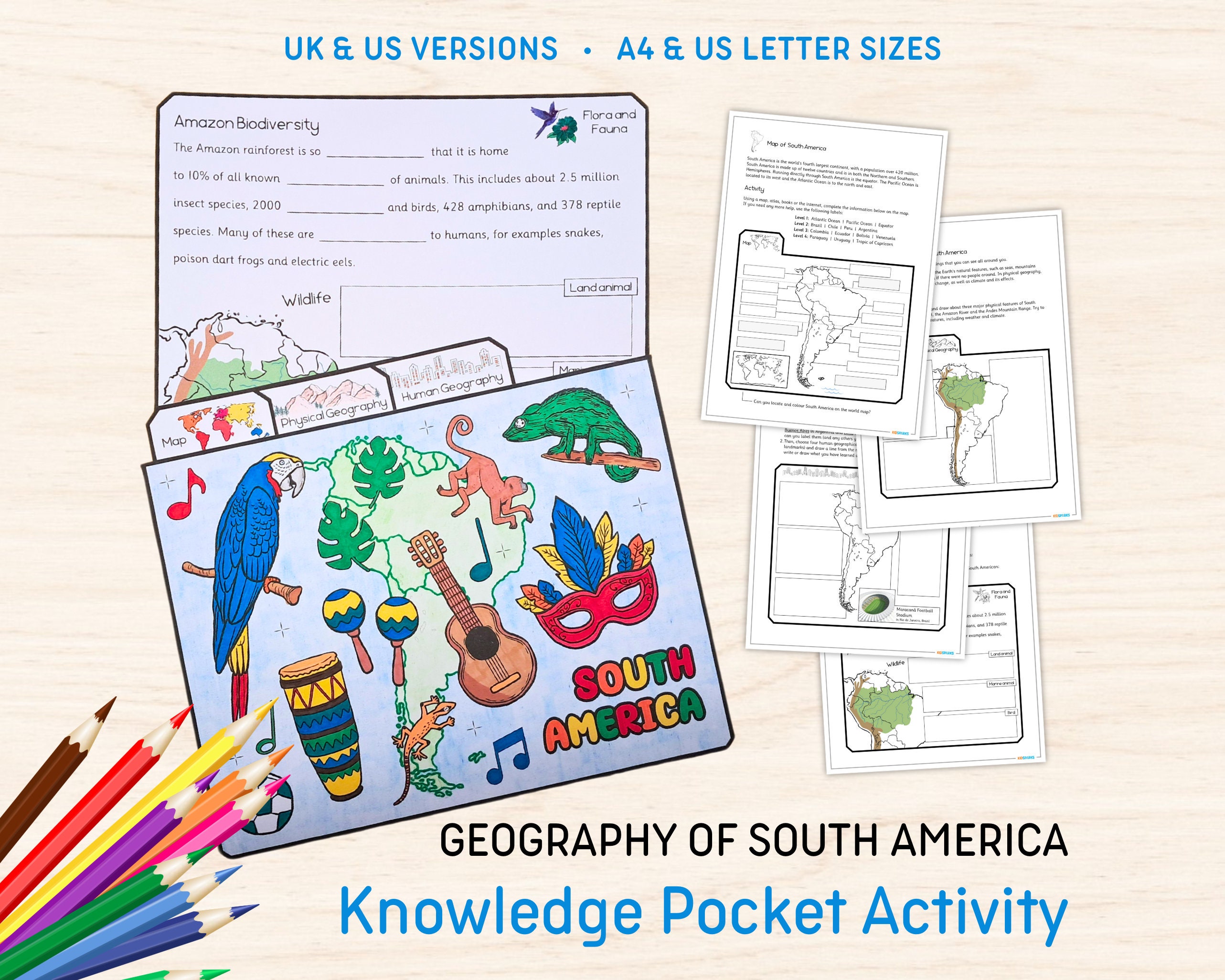 South America Pocket Activity | Geography Knowledge Kids Learning ...