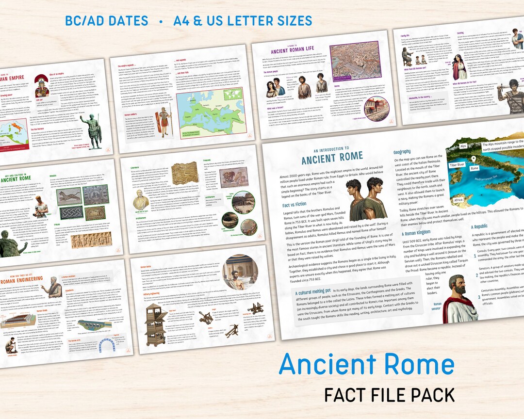 Ancient Rome Fact Files | BC AD Dates | Roman Empire Roman History ...