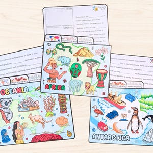 Bundle: 7 Continents Pocket Activities, Geography Knowledge Kids ...