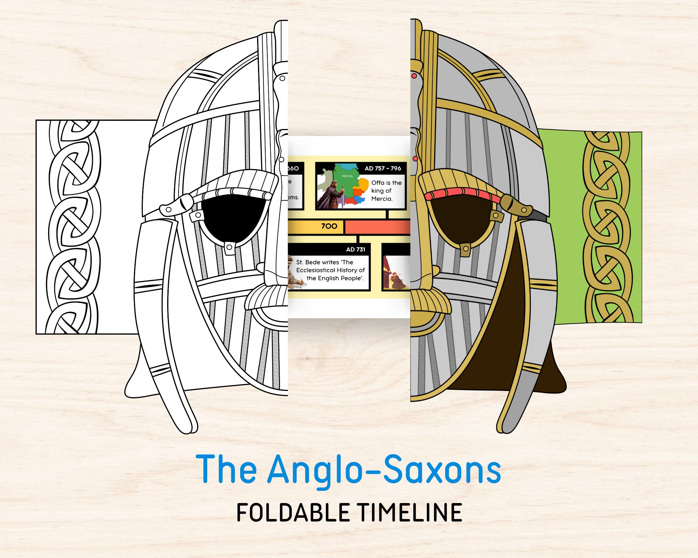 Printable Anglo-saxons Timeline Foldable AD & CE Educate About British ...
