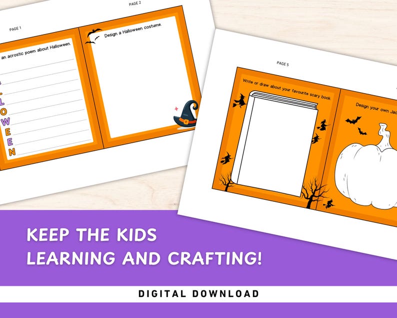 Printable Halloween Mini Book for Kids, Pop-up Halloween Craft Activity ...