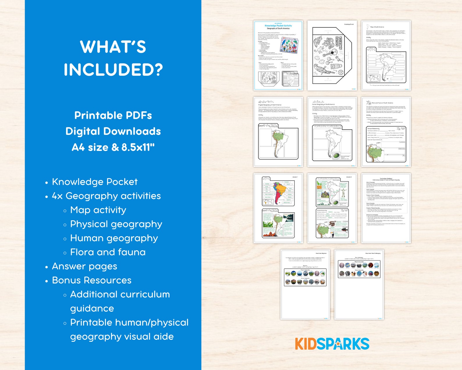 South America Pocket Activity Geography Knowledge Kids Learning ...