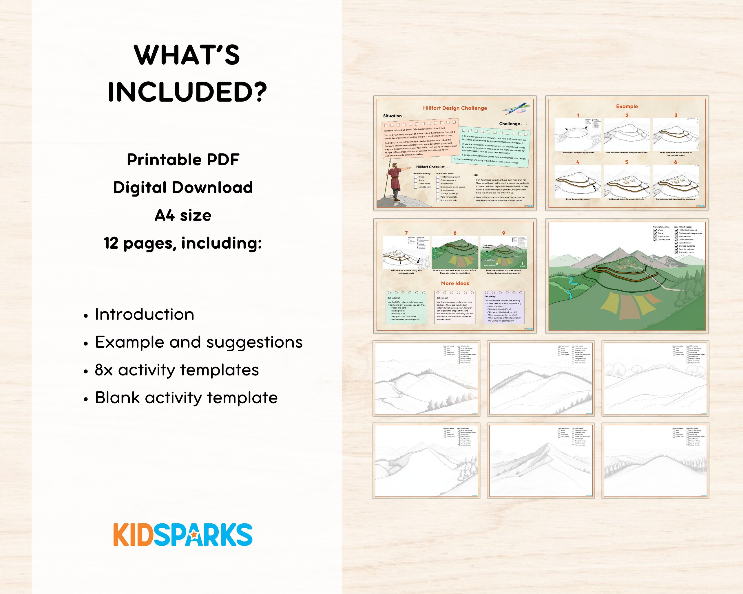 Printable Activity, Design a Hillfort, Iron Age Britain, KS2 History ...