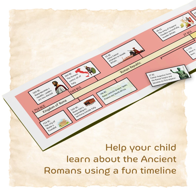 Ancient Rome Timeline Foldable | BC AD | Educate About Roman History ...
