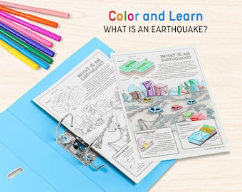 Printable Coloring Fact File, Layers of the Earth, Color and Learn, for ...