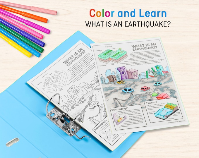 Printable Coloring Fact File, Earthquakes, Color and Learn, for ...