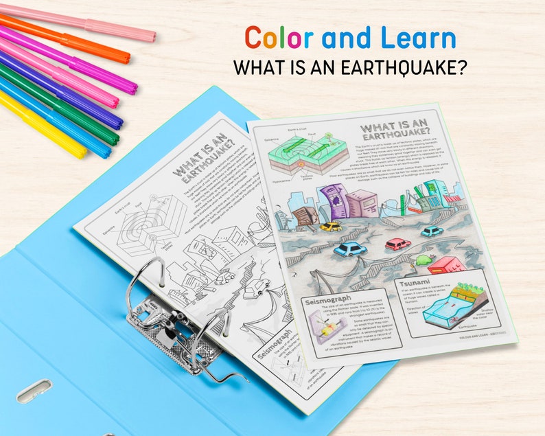 Printable Coloring Fact File, Earthquakes, Color and Learn, for ...