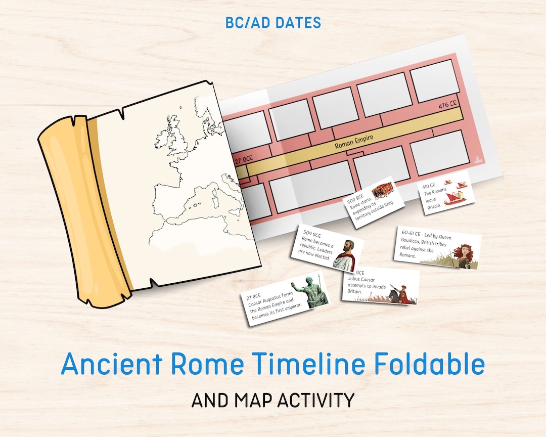 Ancient Rome Timeline Foldable | BC AD | Educate About Roman History ...