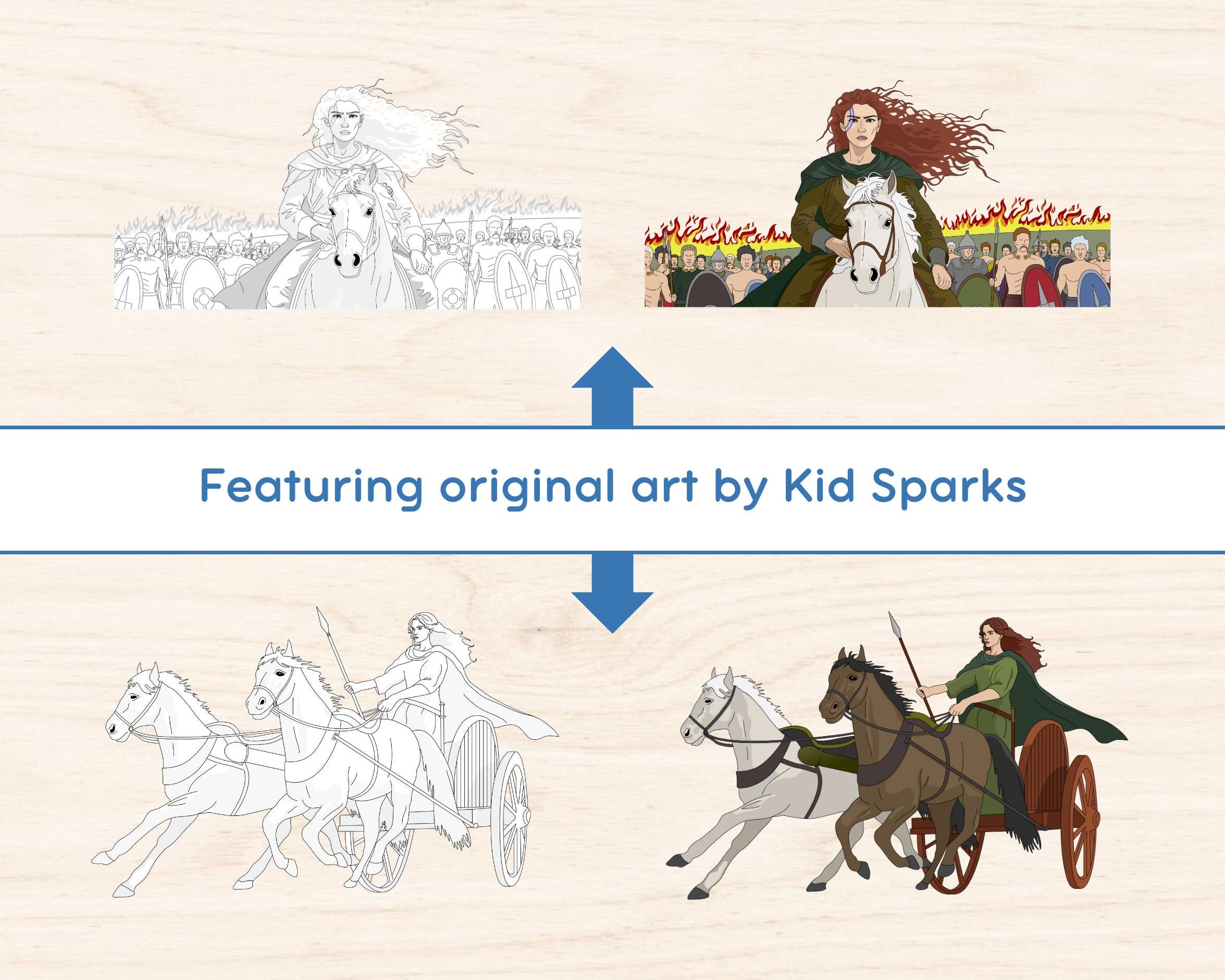 Queen Boudicca Printable Colouring Activity, Roman Britain Kids History ...