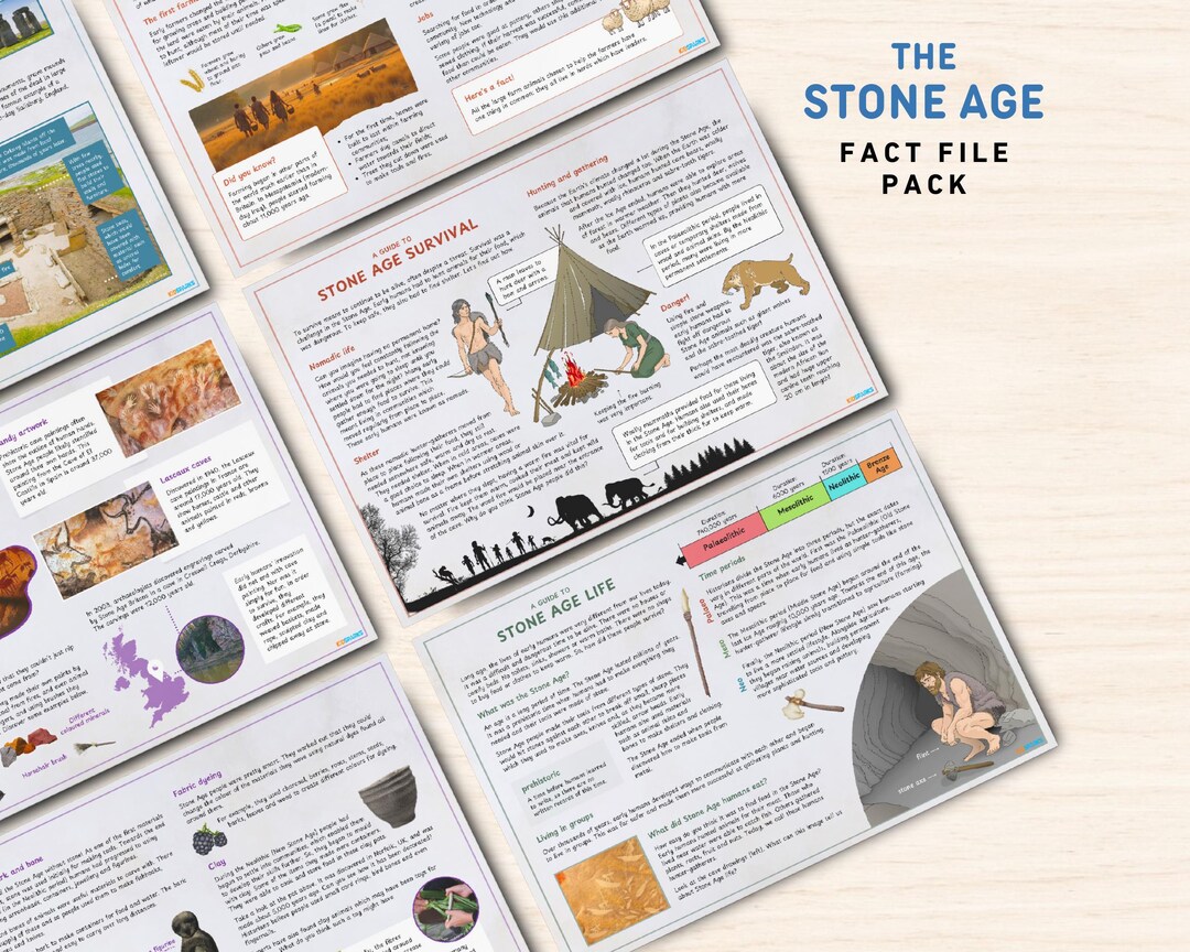 Stone Age Fact Files | Prehistoric Human History Learning Primary ...