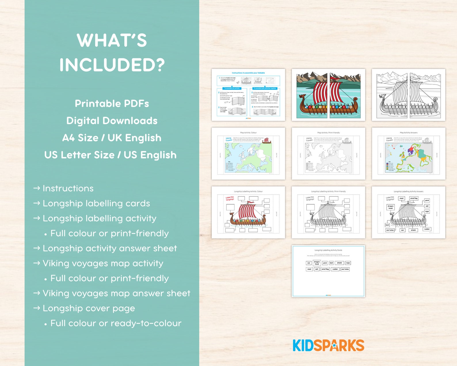 Viking Map & Longship Foldable Activity, Printable History Learning for ...
