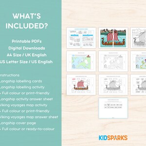 Viking Map & Longship Foldable Activity, Printable History Learning for ...