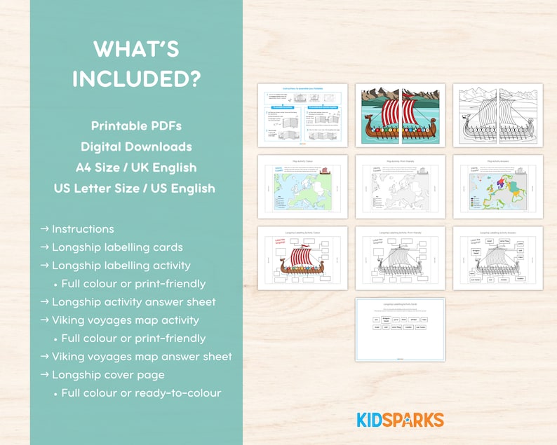 Viking Map & Longship Foldable Activity, Printable History Learning for ...