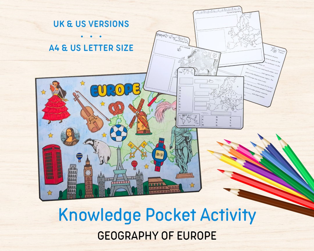 Europe Pocket Activity | Physical Human Geography Knowledge Kids ...