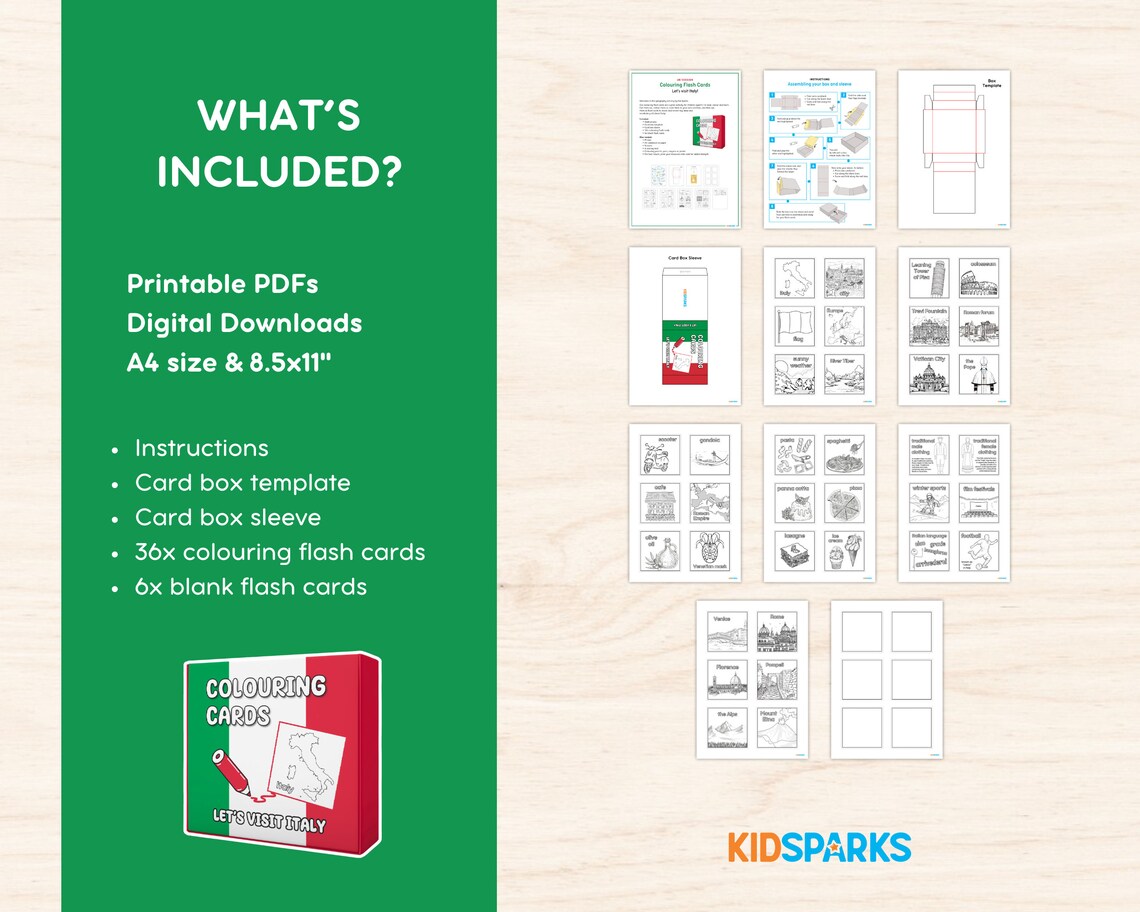 Visit Italy Flash Cards Activity | Colouring Activity Educate About ...