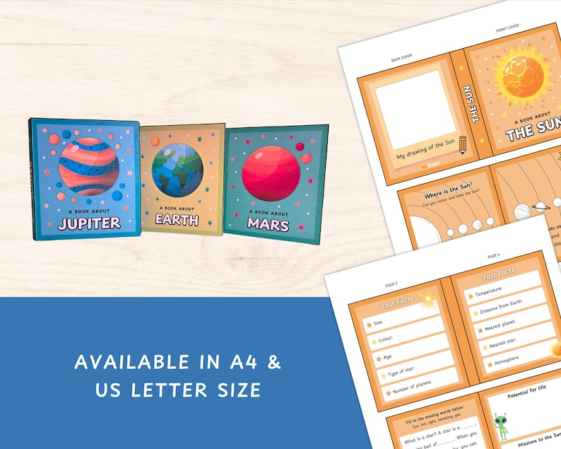 Earth Space Mini Books, Printable Science Craft Activity (digital ...