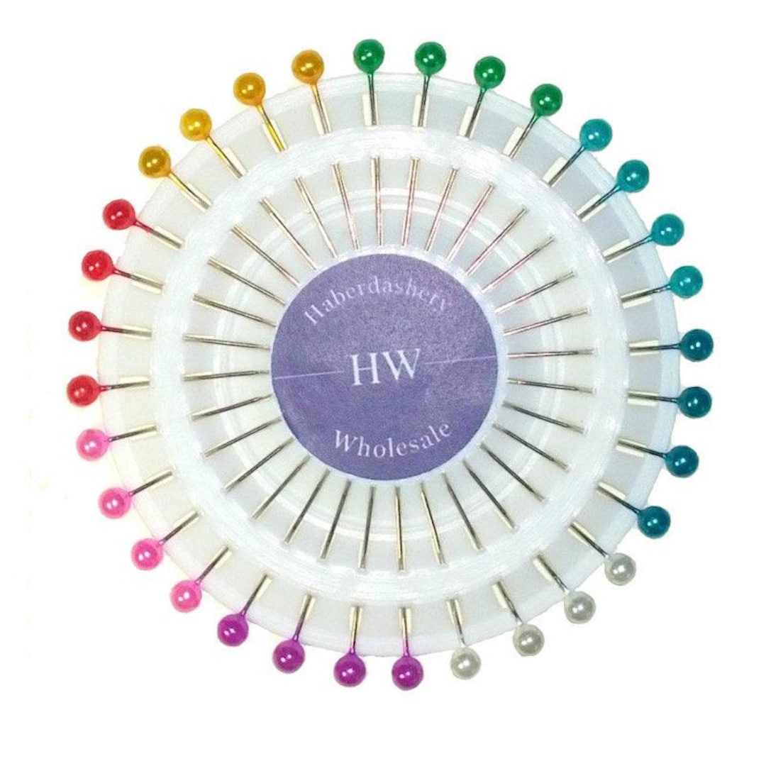 Bright Pearl‑headed Sewing Pins – Rosette Pin Wheel (multicolour) - Etsy UK