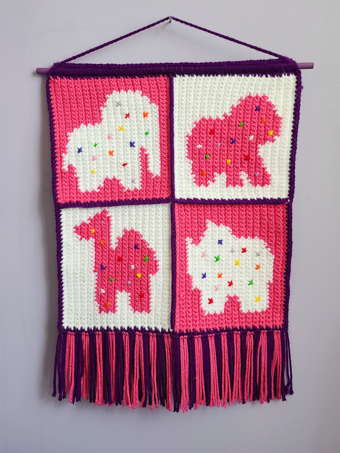Crochet Pattern | Frosted Animal Cookie Tapestry - Etsy