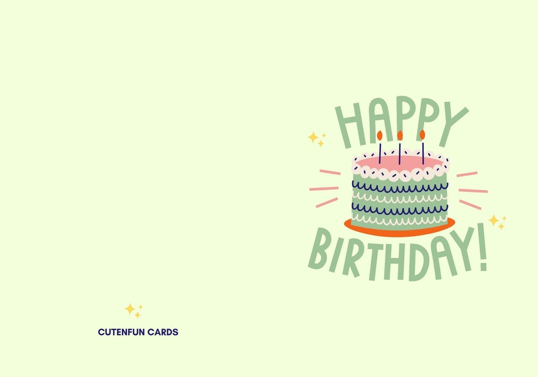 Happy Birthday Card- Portrait - Etsy