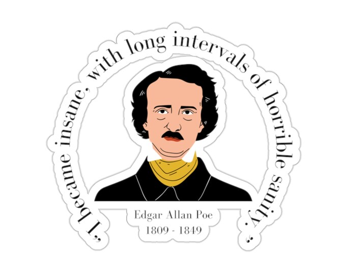 Edgar Allan Poe Sticker, Poe Yinyl Sticker, Literary Stickers, Literary ...
