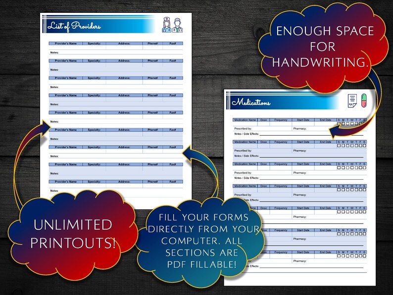 Printable Medical Planner Healthcare Binder Health Planner PDF ...