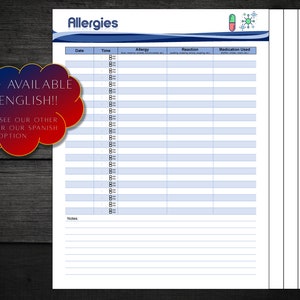 Spanish Medical Planner Printable Spanish Health Planner PDF - Etsy