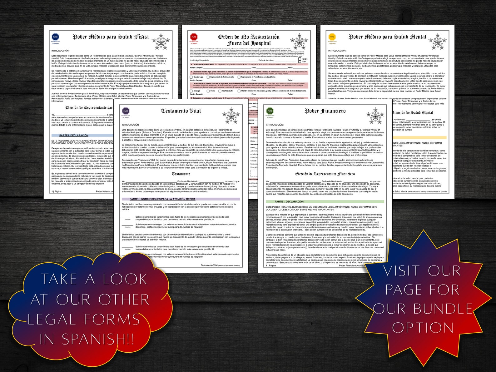 Medical Power of Attorney for Physical Health in Spanish MPOA Form ...