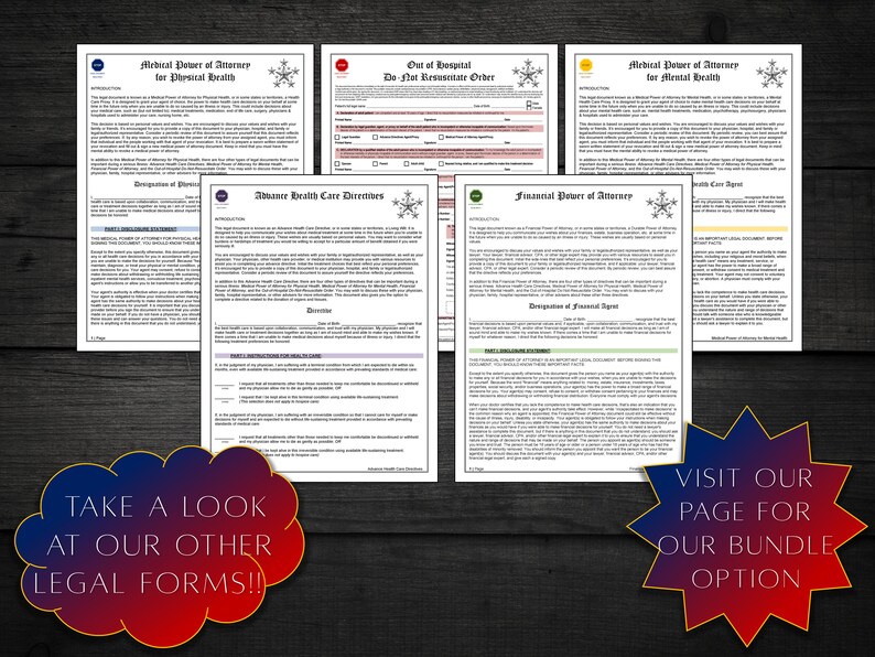 Advance Health Care Directives Form Living Will Legal Form Healthcare ...