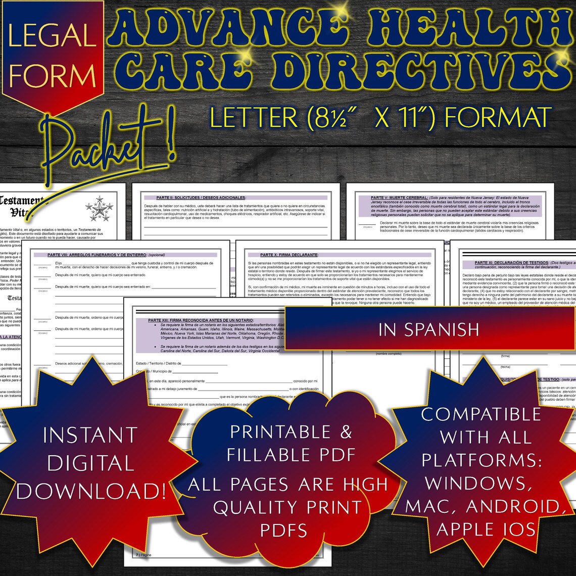 Advance Directives in Spanish Living Will Legal Form Advance Healthcare ...