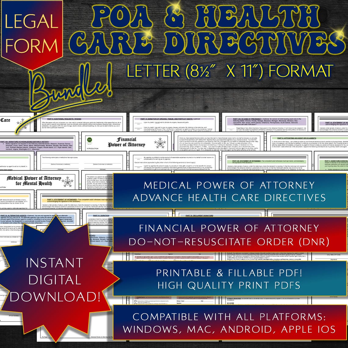Medical Power of Attorney Advance Directives Form Financial Power of ...