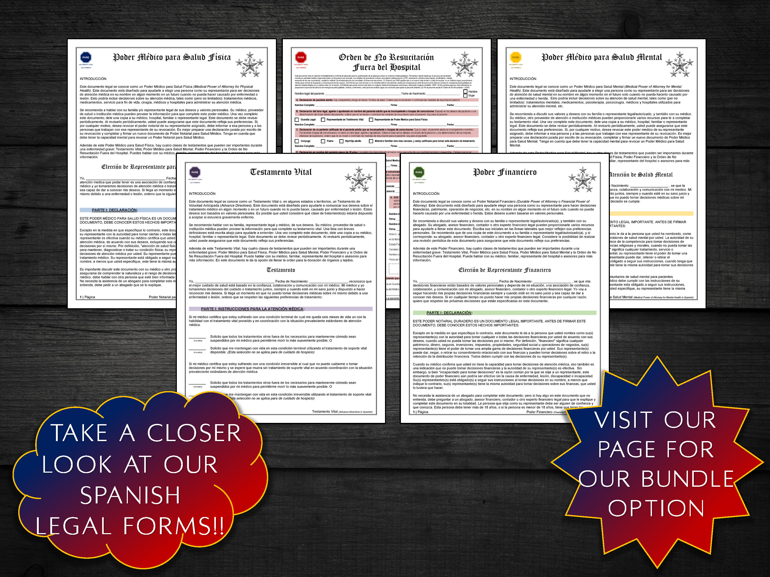 Medical Power of Attorney in Spanish MPOA Advance Directives Form ...