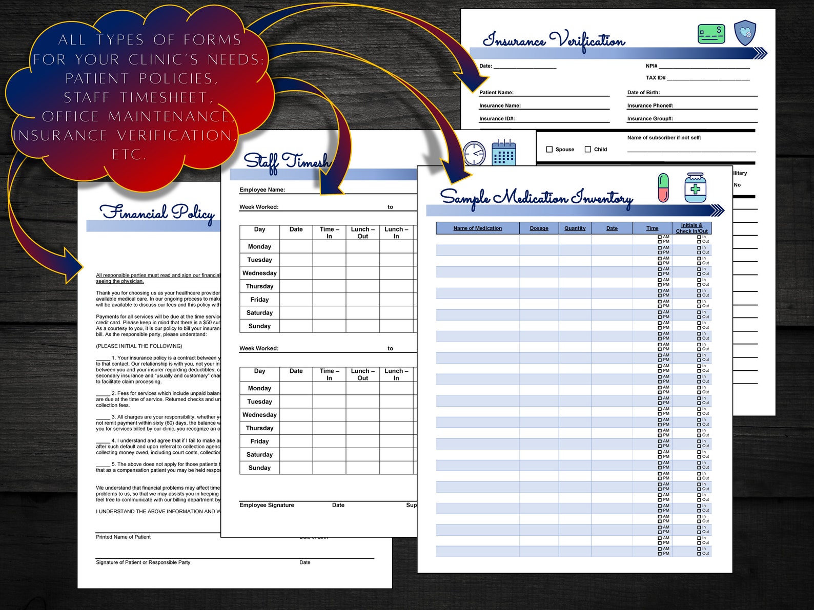 HIPAA Medical Policy Forms Printable Patient Disclosure Form Employee ...
