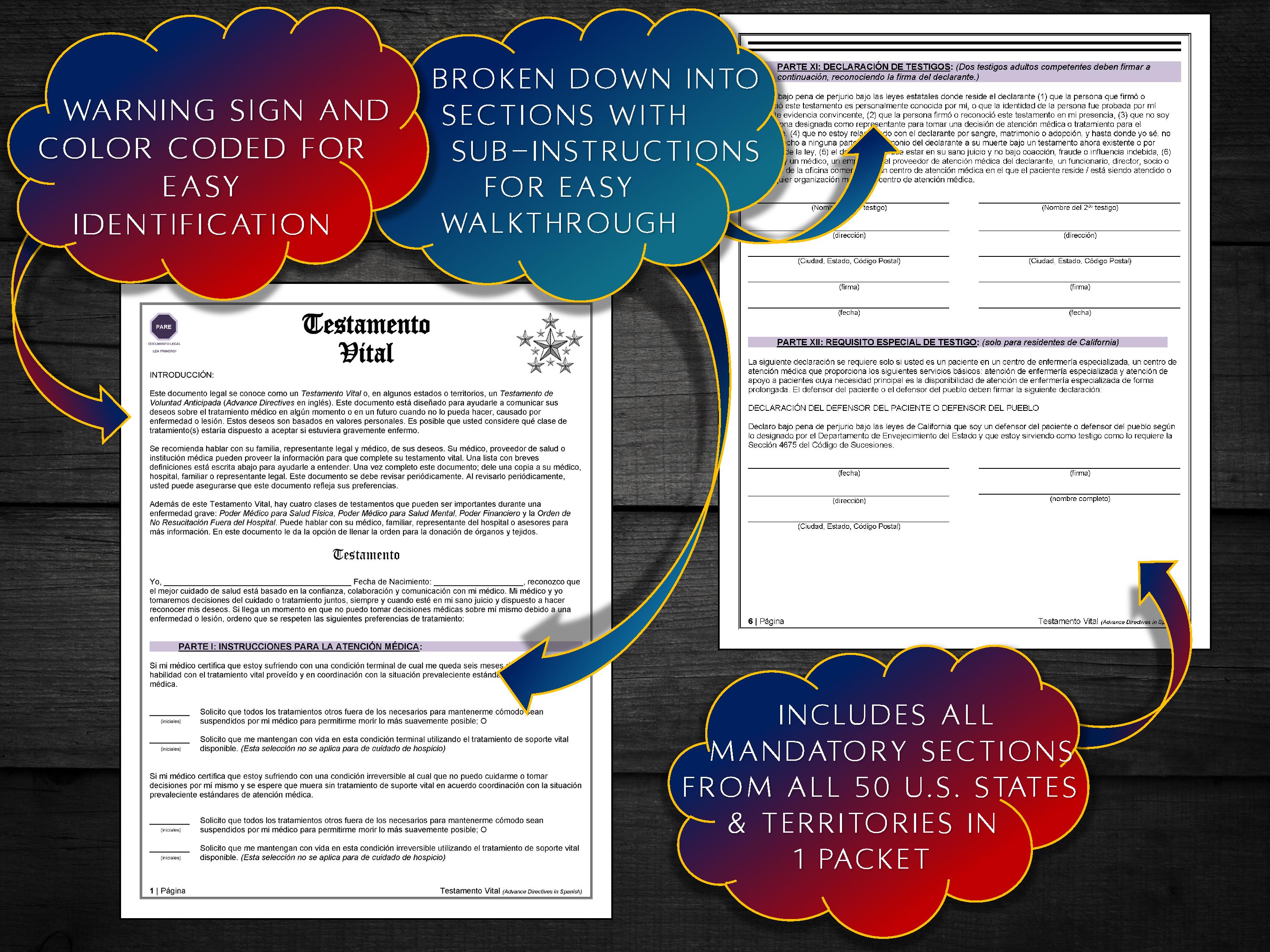 Advance Directives in Spanish Living Will Legal Form Advance Healthcare ...