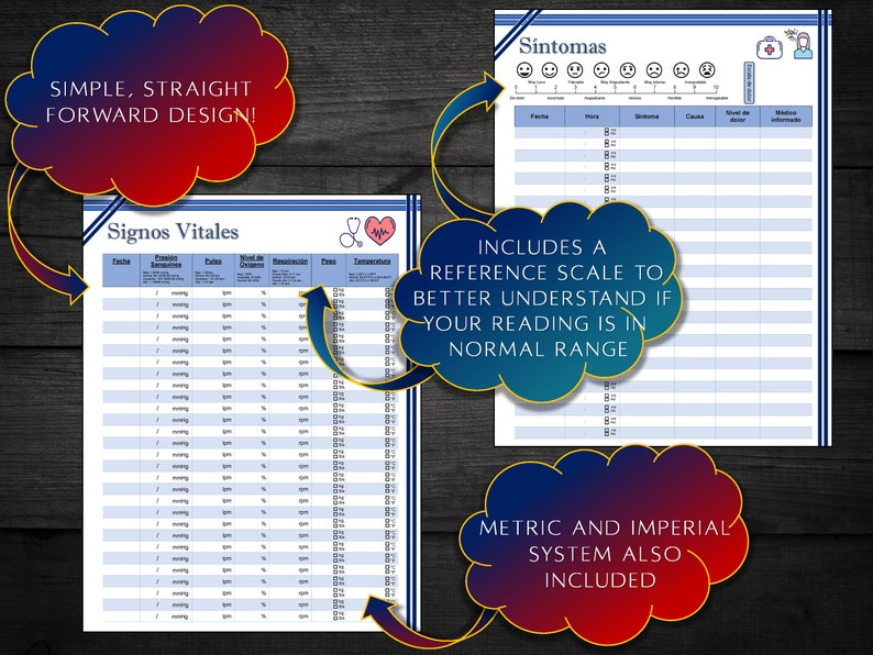 Spanish Medical Planner Printable Health Binder Health Planner PDF ...