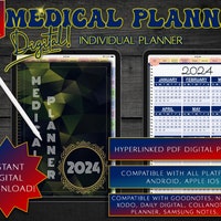 Printable Medical Planner Healthcare Binder Health Planner PDF Blood Sugar Tracker Allergies Lab ...