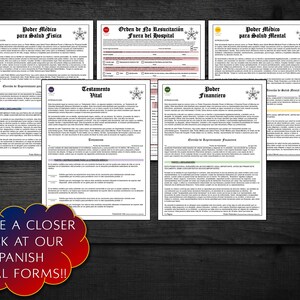 Medical Power of Attorney in Spanish MPOA Advance Directives Form ...