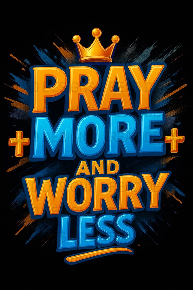 Pray More Worry Less Digital Download, Christian Quote, Motivational ...