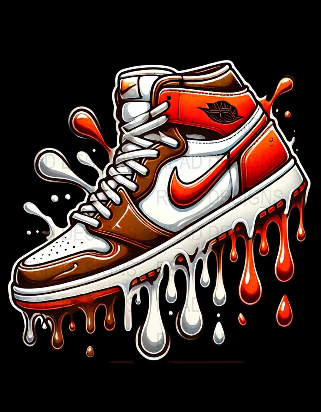 Digital Art Sneaker Drip PNG, High Quality Shoe Print, Digital Download ...